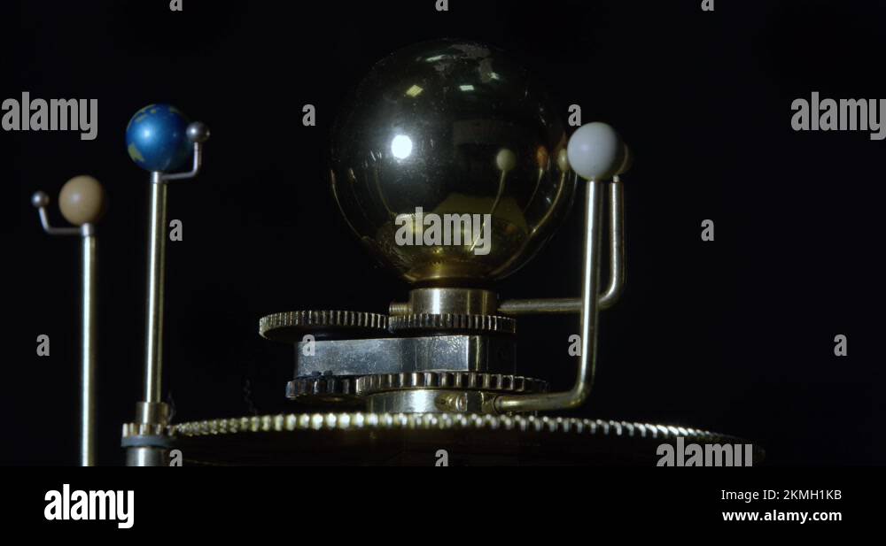 Mechanical model of the solar system with planets spinning around the ...