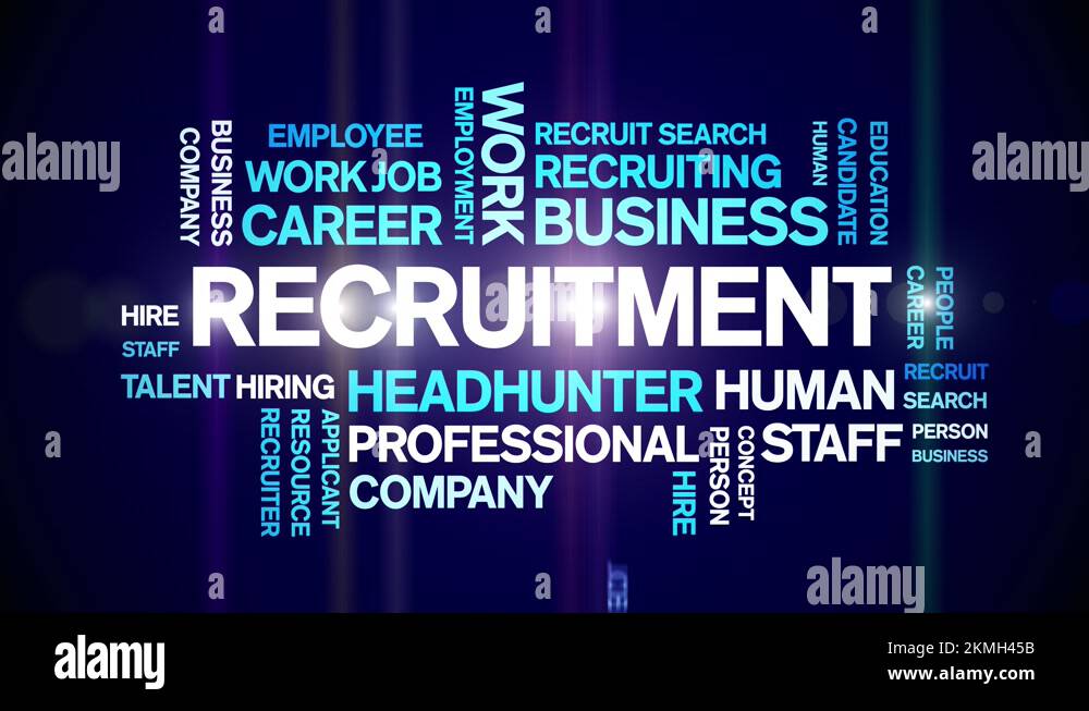 Recruitment animated word cloud,design animation typography seamless ...
