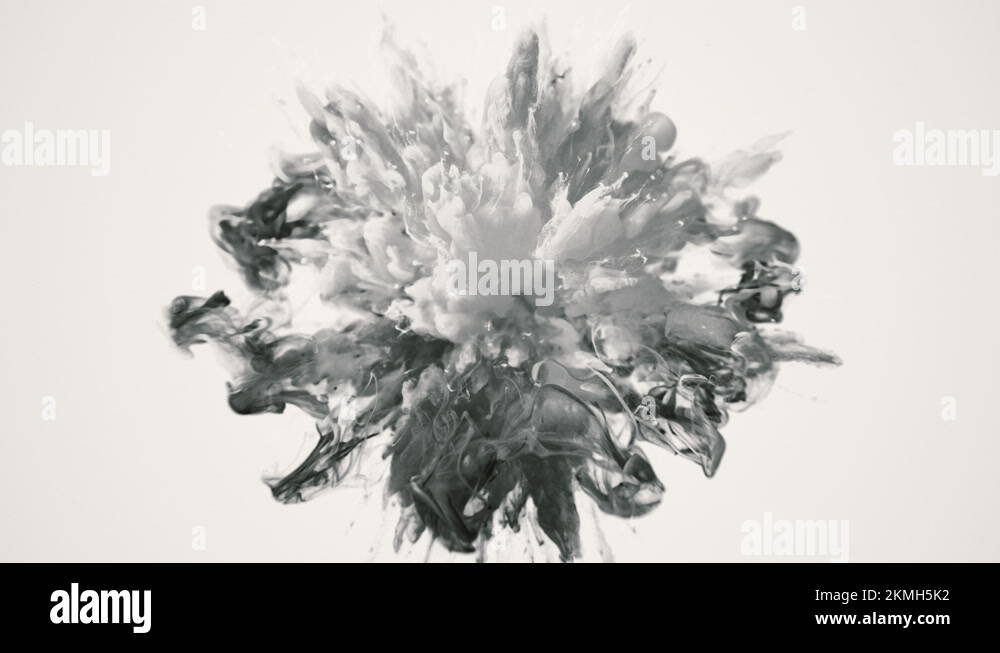 Color burst smoke powder shockwave explosion fluid ink particles Stock ...