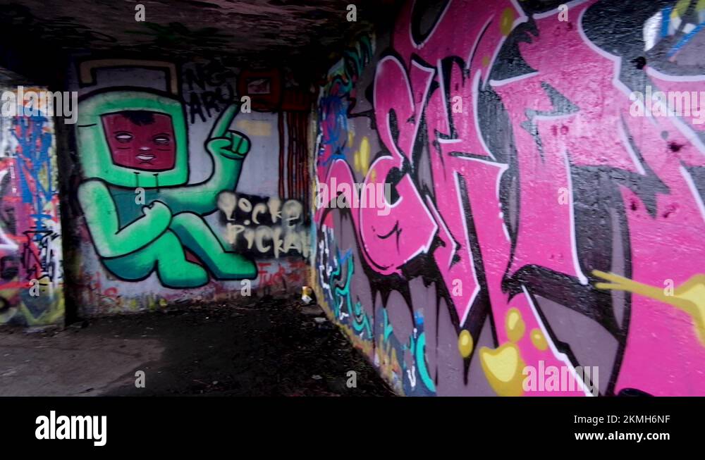 Graffiti in a historic underground WW2 bunker in Wellington, New ...