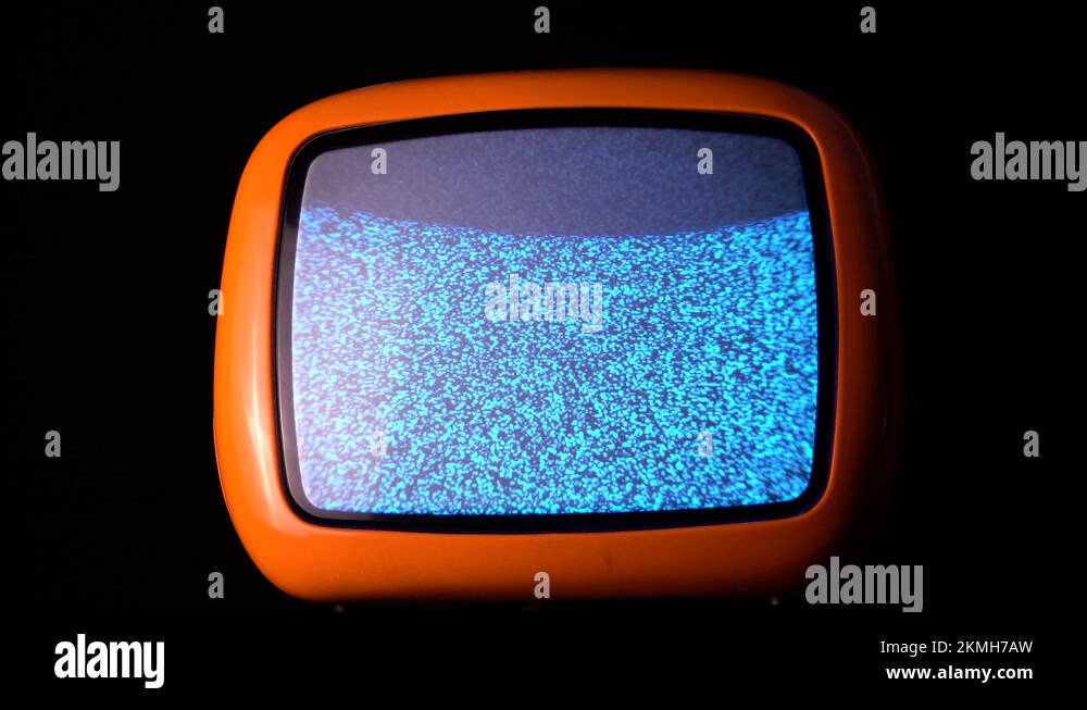 Power On Vintage TV With Gray UHF Noise on the Cathode Ray Tube Screen ...