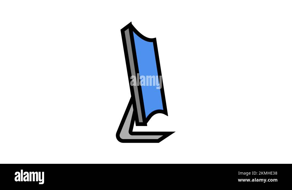 curved computer screen color icon animation Stock Video Footage - Alamy