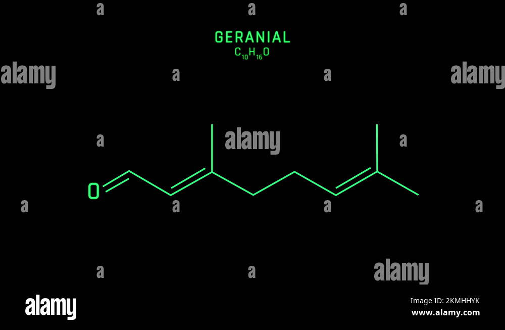 Citral a or Geranial Skeletal Formula or Molecular Structure Symbol ...