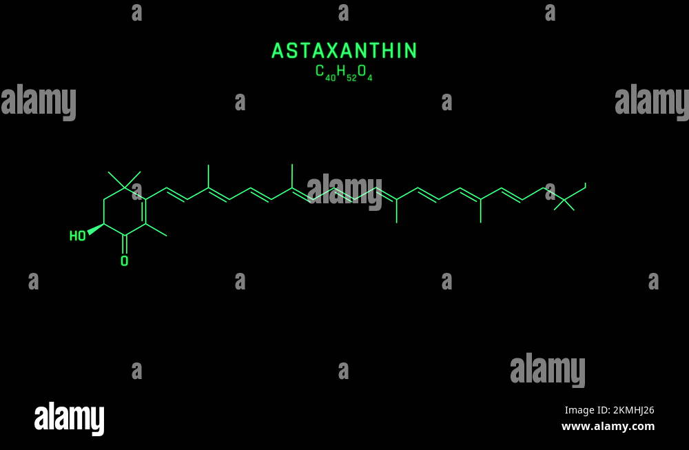 Astaxanthin Skeletal Formula or Molecular Structure Symbol Neon ...