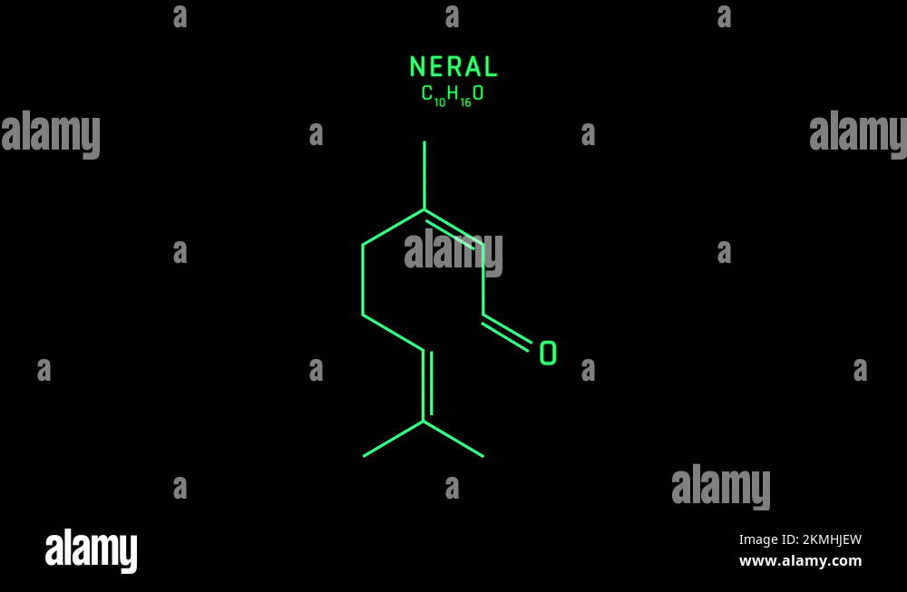 Neral Skeletal Formula or Molecular Structure Symbol Neon Animation ...