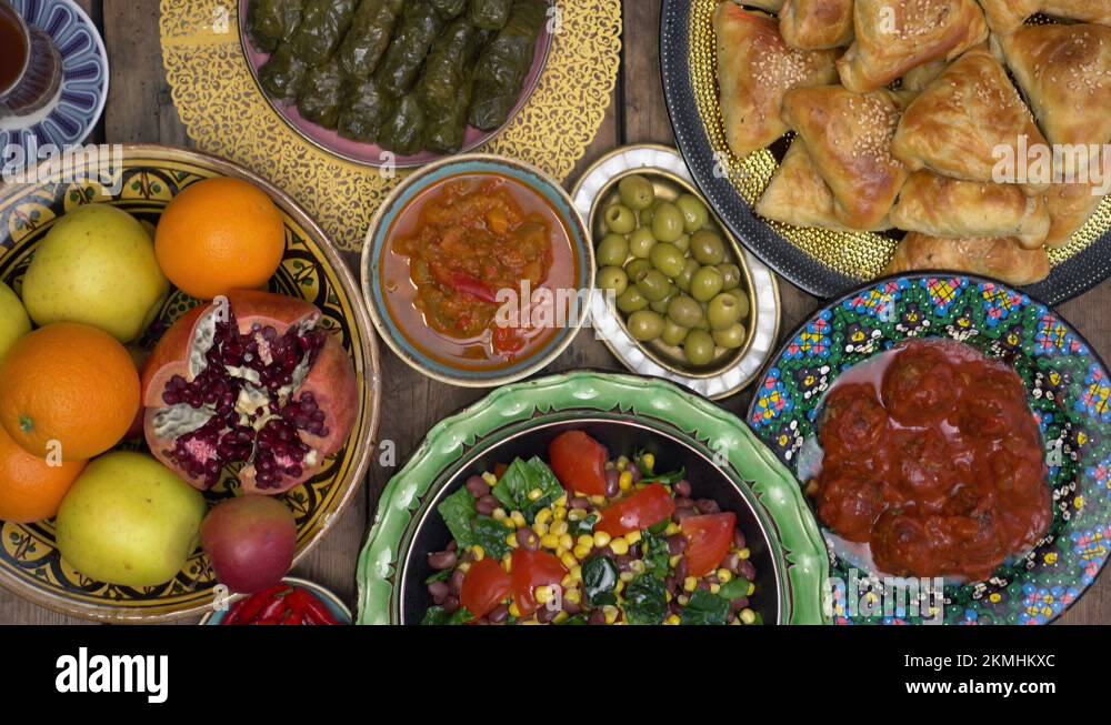 Muslim holiday Eid al-Adha, Feast of the Sacrifice table setting top ...