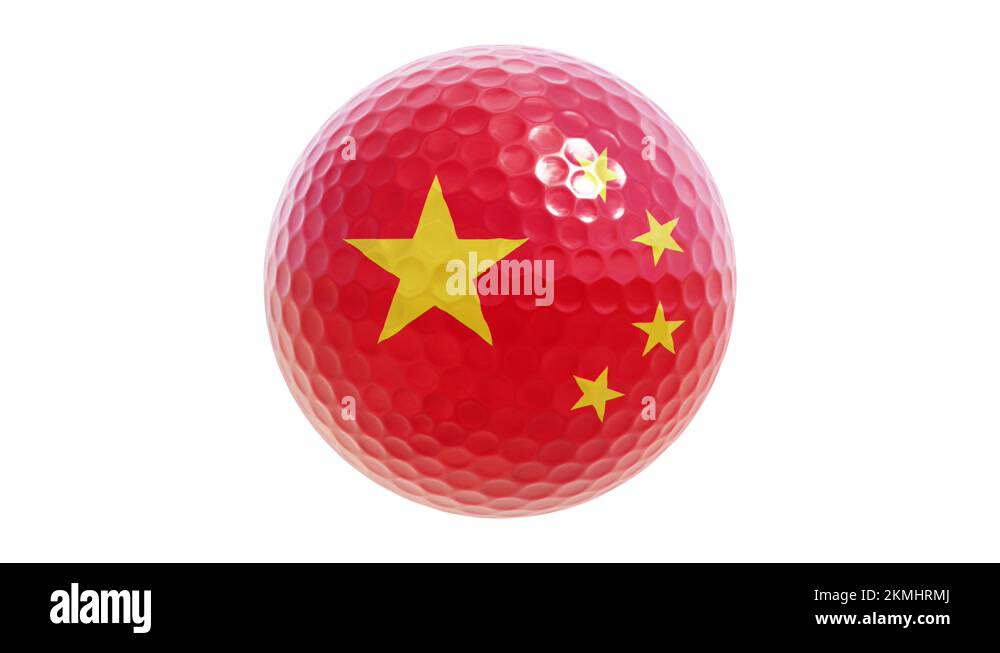 Flag of of China golf ball looping 3D animation with alpha Stock Video ...