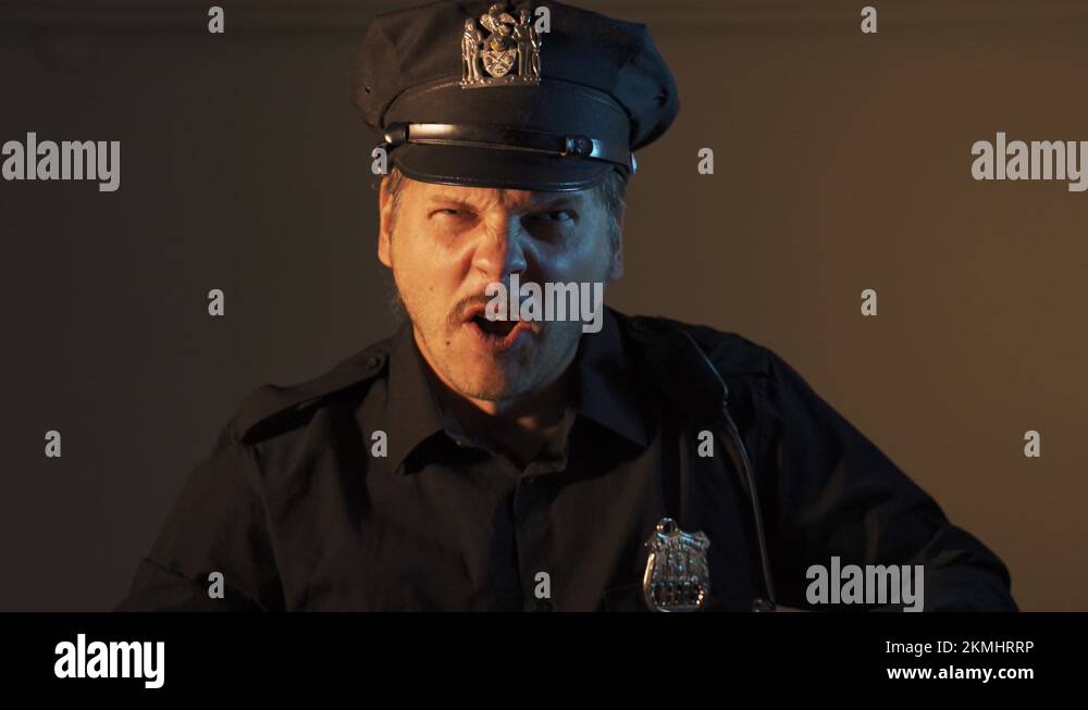 aggressive angry cop fights swears and shouts Stock Video Footage - Alamy