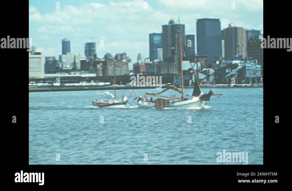 New York Manhattan Sail boats in 1970s Stock Video Footage - Alamy