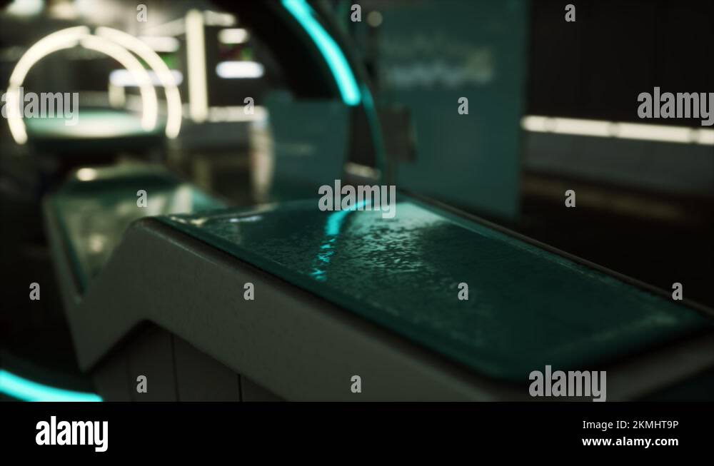 futuristic sci fi MRI Scanner medical equipments in hospital Stock ...