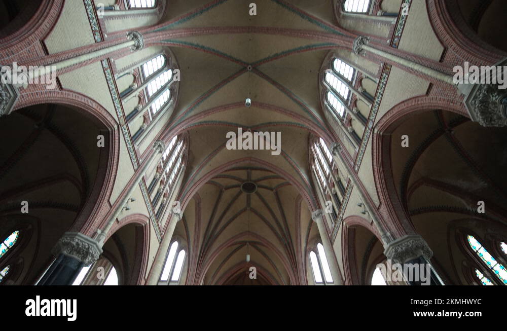 Rib Vault Ceiling At The Spatial Structure Of Gouwekerk Church In Gouda ...