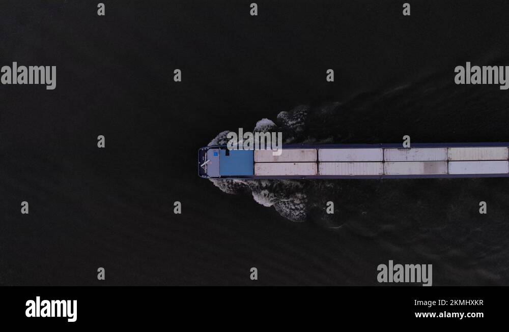 Top-down View Of Intermodal Containers On Sailing Vessel Of Dieze ...