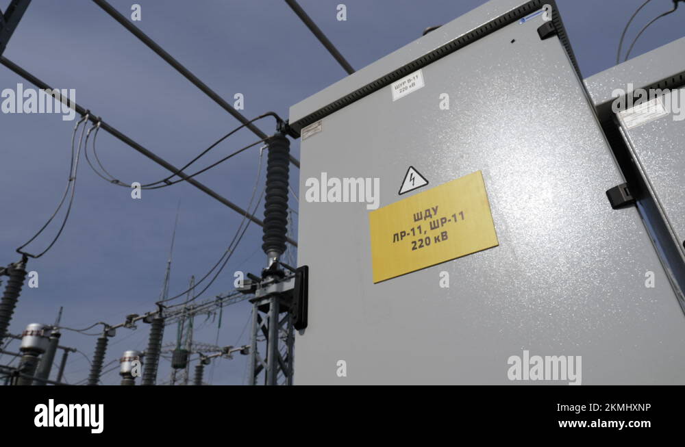 Facility power panel at electricity production substation Stock Video ...