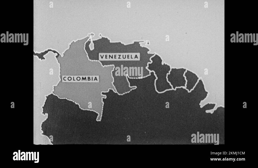 1950s: Gran Colombia becomes Colombia and Venezuela on map. Names of ...