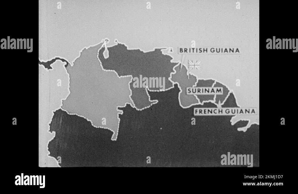 1950s: Women walk down city street. Flags and text appears on map of ...