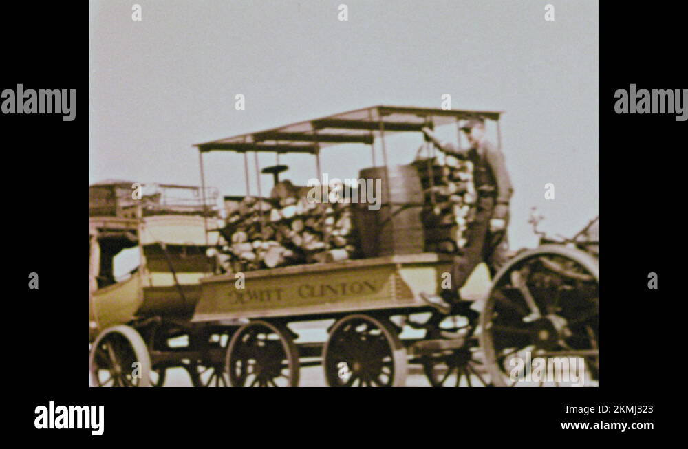 1950s: DeWitt Clinton locomotive. Map of Eastern United States. Boy ...