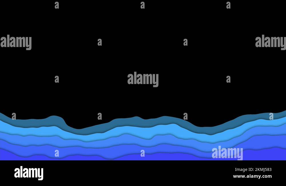 Chroma Key and black screen background of blue abstract wave in front ...