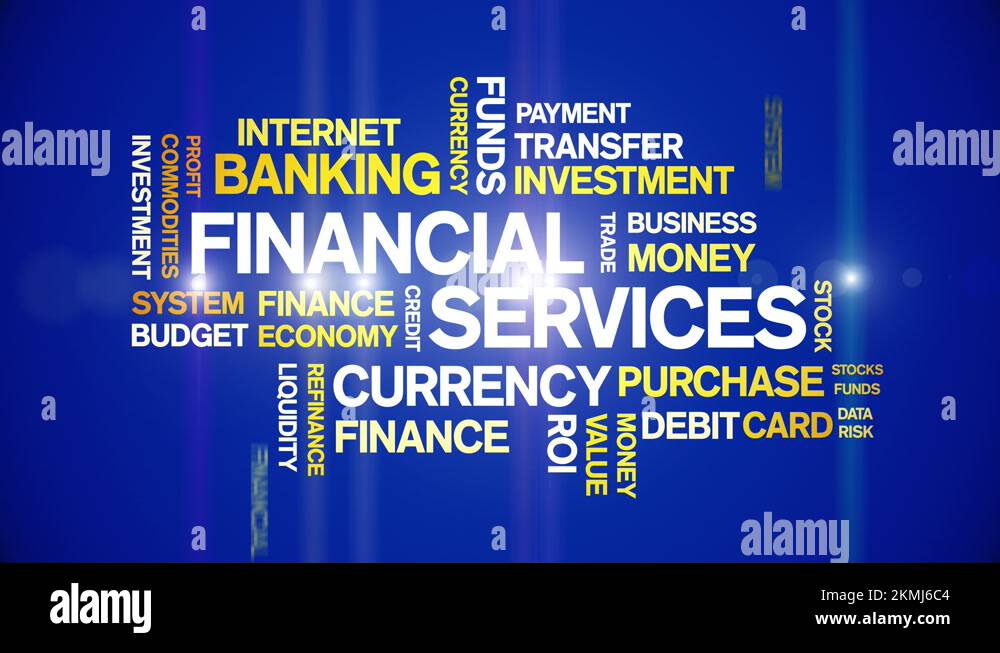 4k Financial Services Animated Tag Word Cloud,Text Animation seamless ...