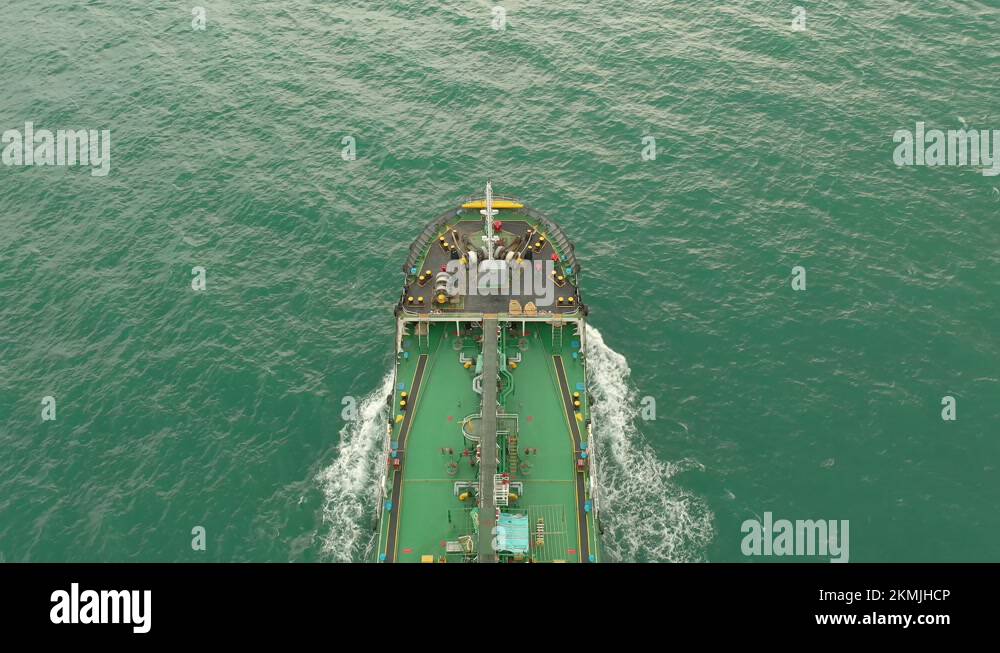 Drone shot of bunker tanker sailing, Singapore Stock Video Footage - Alamy