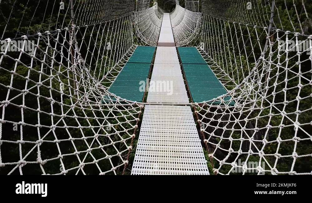 Suspended hanging rope bridge at Masungi Georeserve in Rizal ...