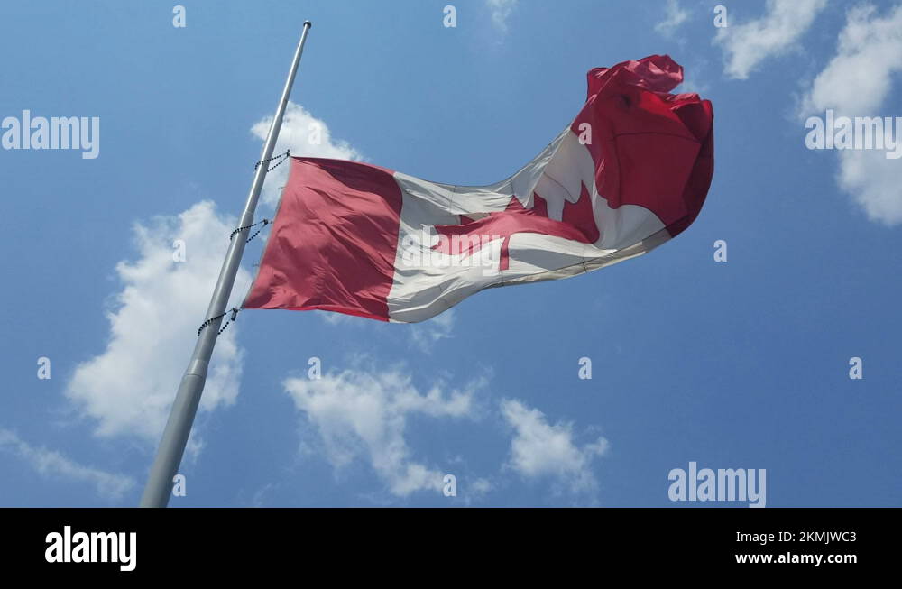 Canadian flag flying at half -mast to honour the Indigenous children ...