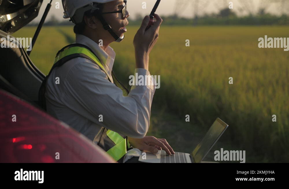 Engineer concept of 4k Resolution. Asian men are exploring the power ...