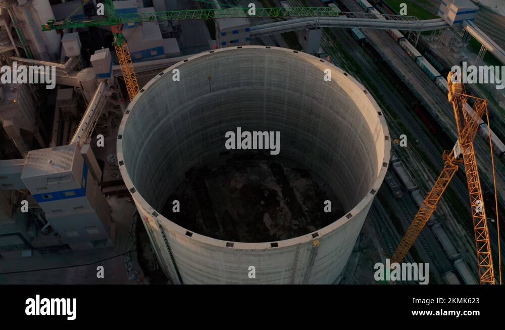 Cement plant with Huge storage under construction high factory ...