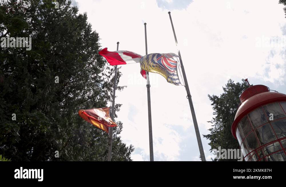 Canadian, British Columbia, and First Nations flag flying in Sooke on ...