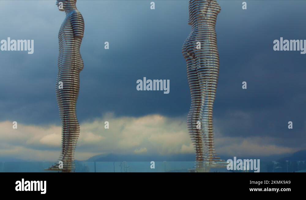 Statue of Ali and Nino in Batumi Georgia. Love story of adjarian Romeo ...