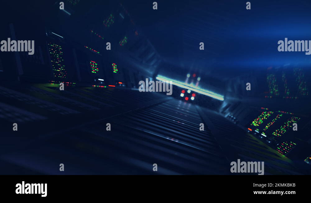 Futuristic corridor with LED indicators 3D render seamless loop animation Stock Video Footage ...