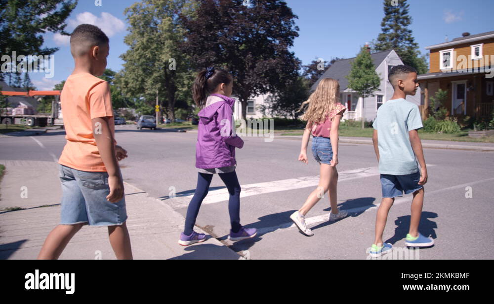 Children crossing a crosswalk Stock Videos & Footage - HD and 4K Video ...