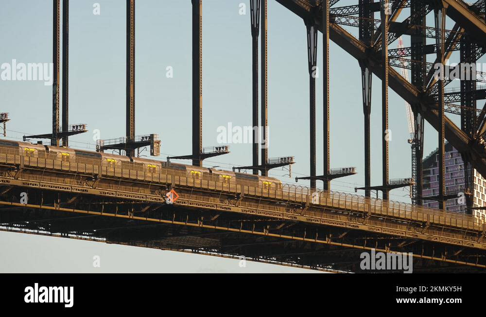 Train travelling on Sydney harbour bridge 4K Stock Video Footage - Alamy