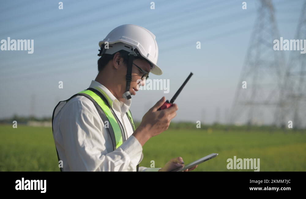 Engineer concept of 4k Resolution. Asian men are exploring the power ...