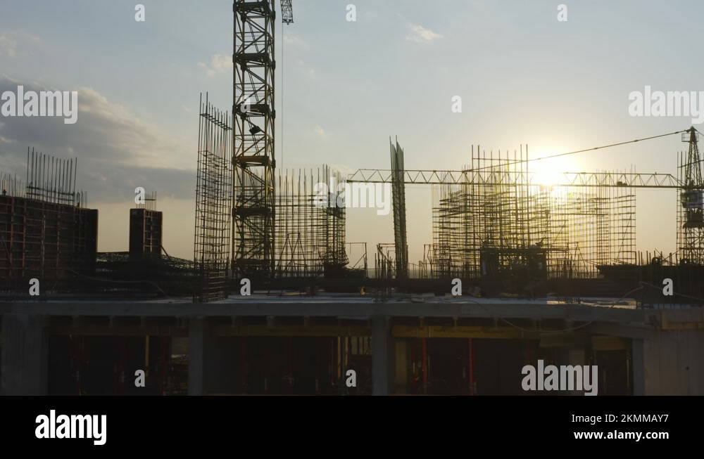 Cast-in-place concrete frame residential apartment building under ...