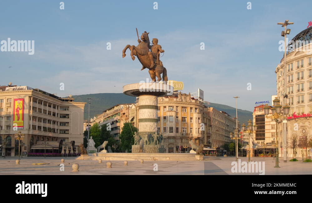 Monument of Alexander the Great Makedonski at the Macedonian Square in ...