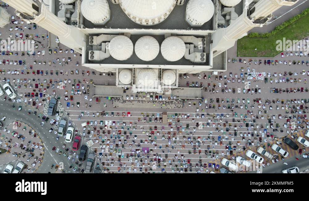 Top View: Faithful offers Eid Al Adha prayer at Al Noor Mosque in ...
