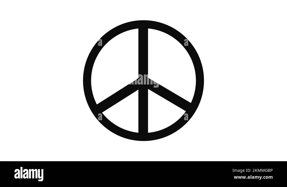 Peace Symbol Flat Style Animation on White Background and Green Screen ...