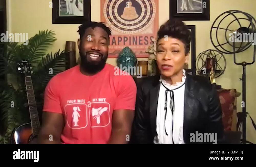 Gillian White and Michael Jai White talk on online call about 'Take Back' - 2021 Stock Video ...