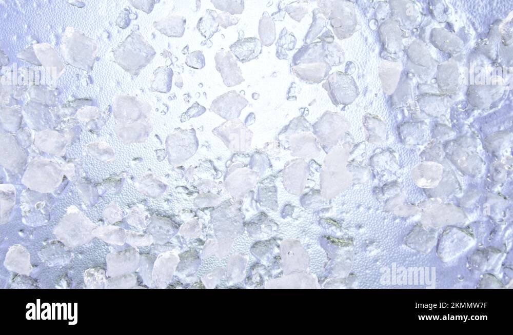Super Slow Motion Shot of Falling Crushed Ice Background at 1000 fps ...
