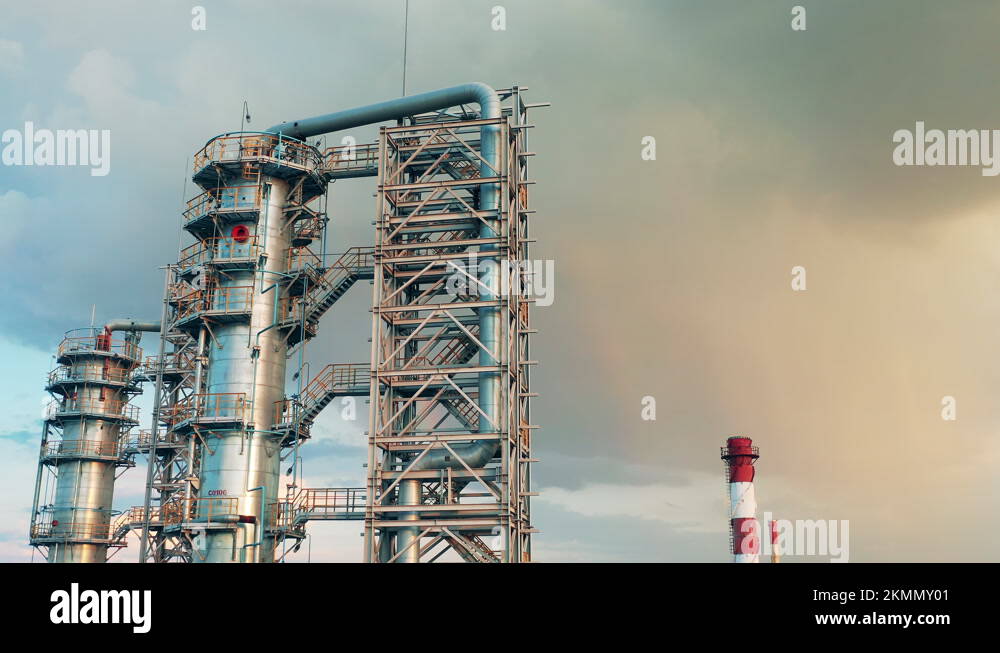Massive pipes of the petroleum refinery plant Stock Video Footage - Alamy