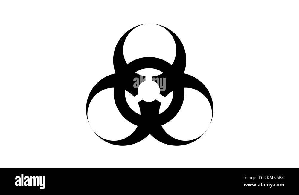 Biohazard Symbol Animation on White Background and Green Screen Stock ...