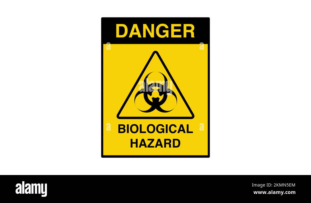 Biohazard Symbol Sign Animation on White Background and Green Screen ...