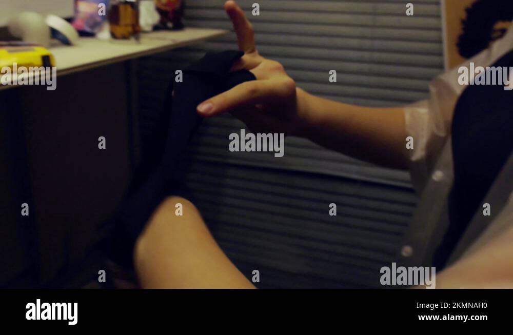 Cyberpunk future concept. Female fighter, half-robot bionic cyborg ...