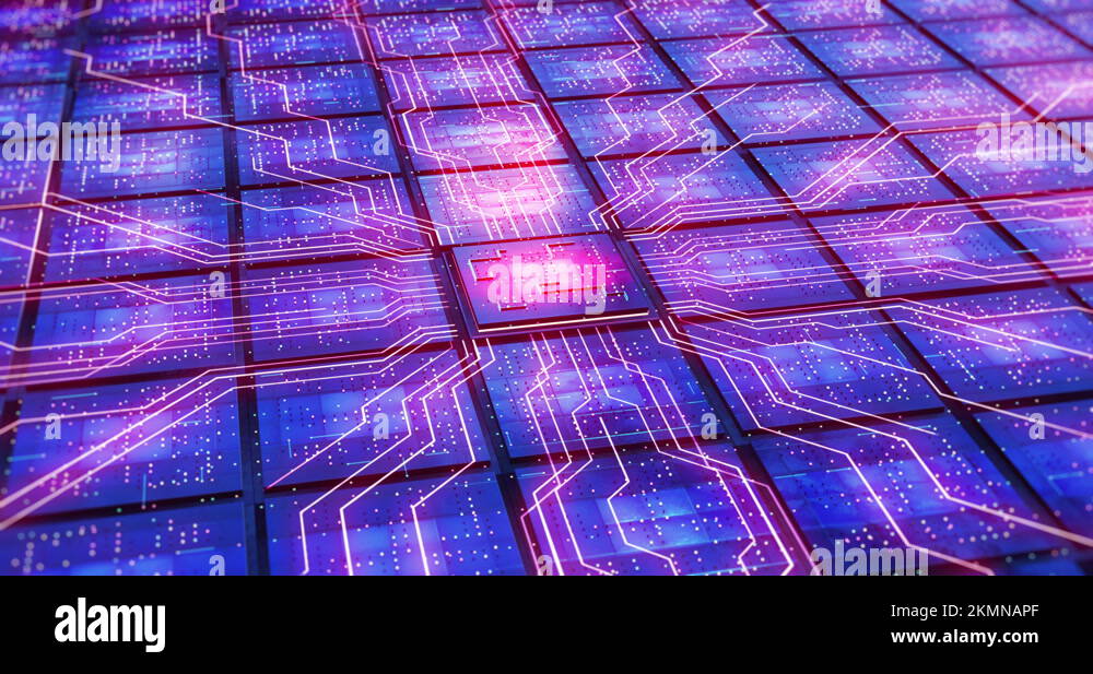 AI Processor Processing Data. CPU Chip Circuit. Data Flowing Stock Video Footage - Alamy