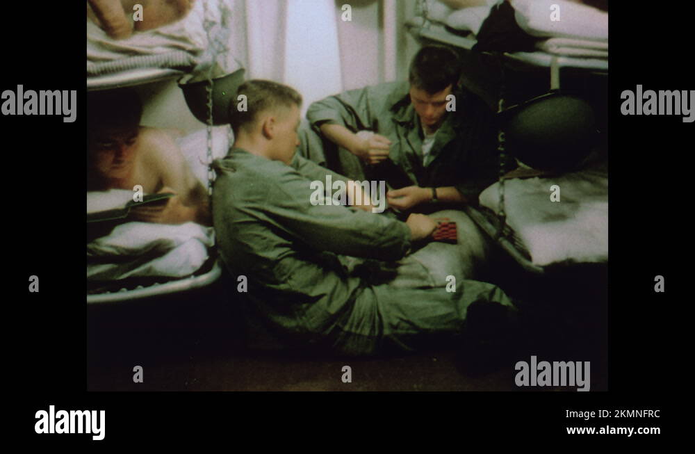 1940s: Officers play cribbage. Two men in bunks play checkers. People ...