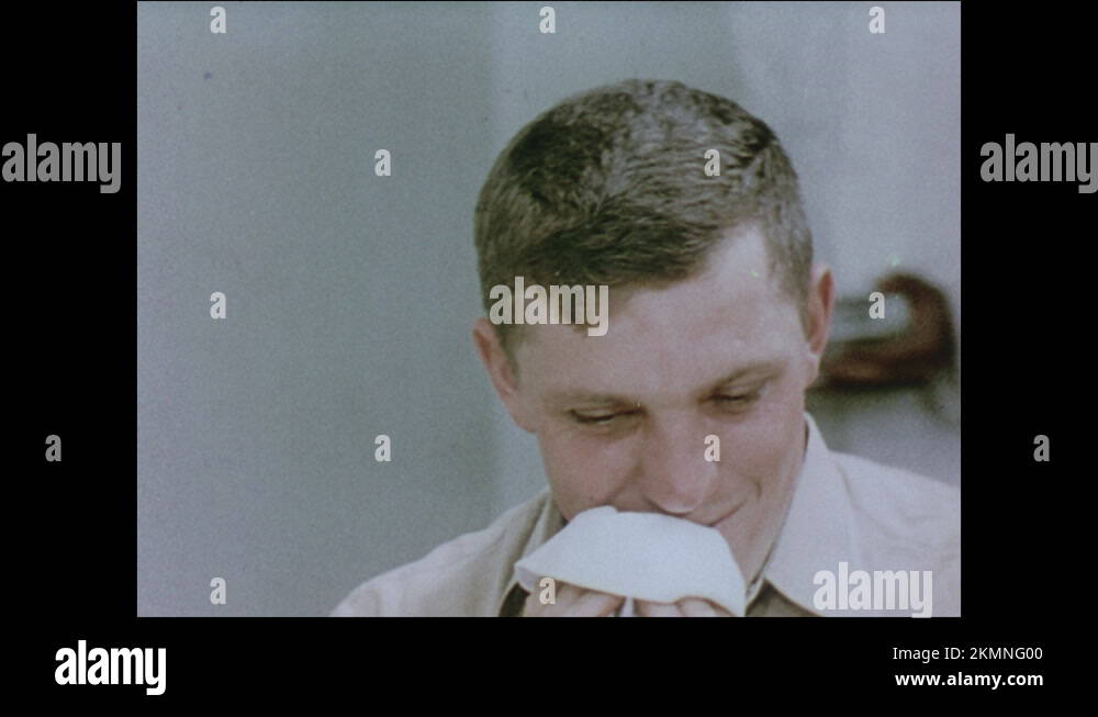 1940s: Pilot sitting on plane. Various sailors below deck. Sailors ...