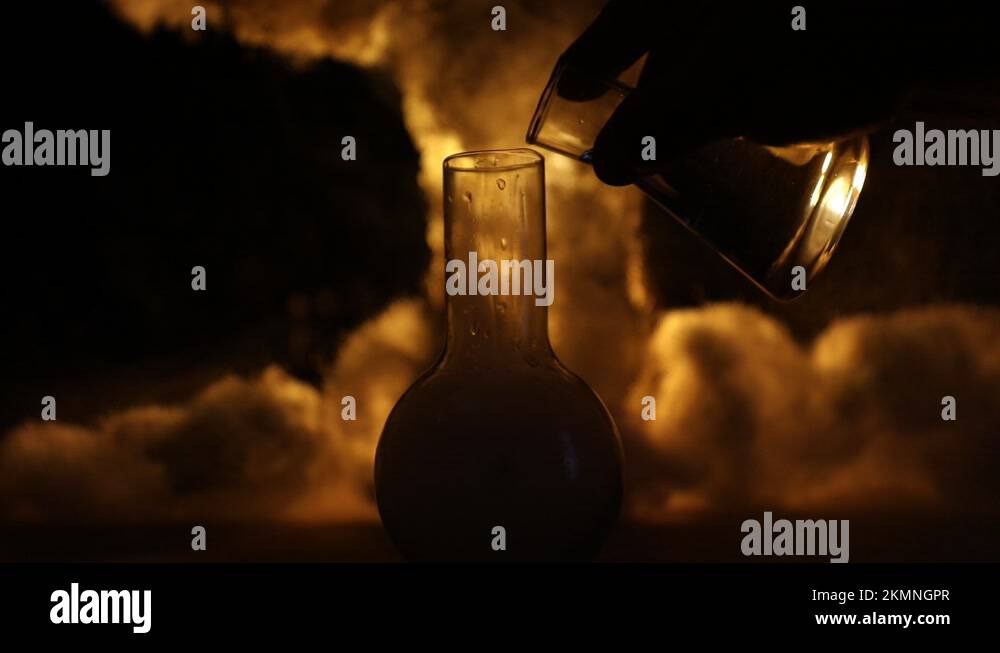 Laboratory test tubes on abstract explosion cloud background Stock ...