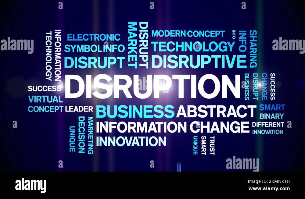Disruption animated word cloud,animation kinetic typography seamless ...