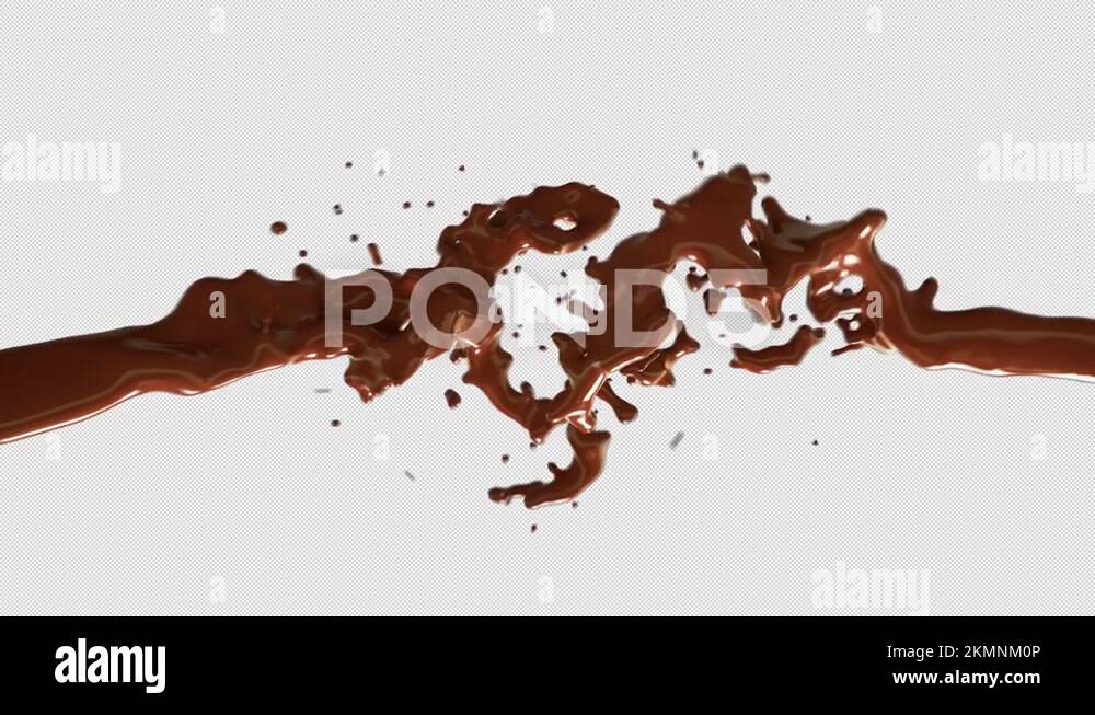 Chocolate Coffee Liquid splash 3D Animation, Transparent Background ...