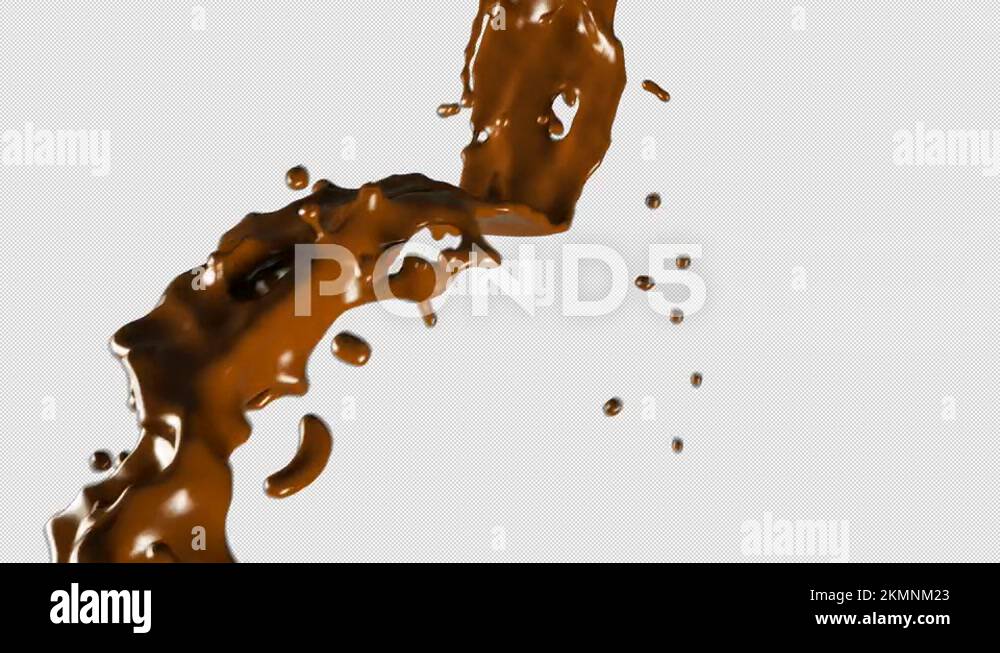 Chocolate Coffee Liquid splash 3D Animation, Transparent Background ...